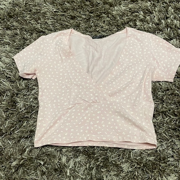 Brandy Melville | Tops | Brandy Crossover Cropped Top | Poshmark